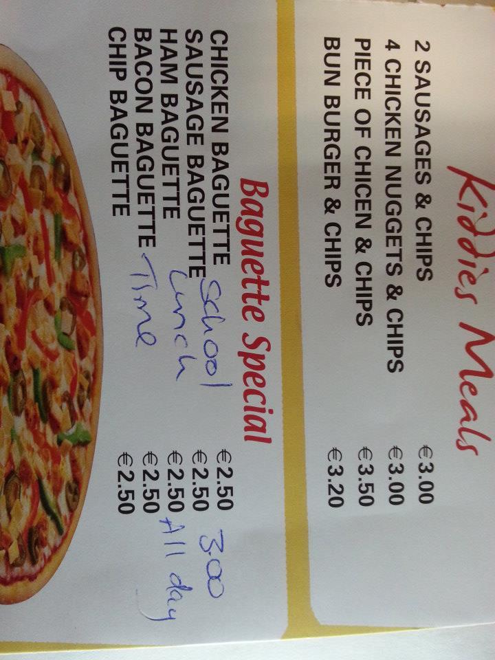 Menu at Central Cafe, Skerries, Strand Street