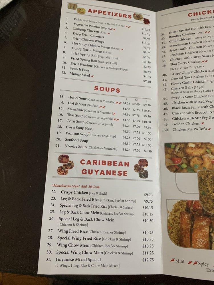 Menu at Golden Taste restaurant, Toronto