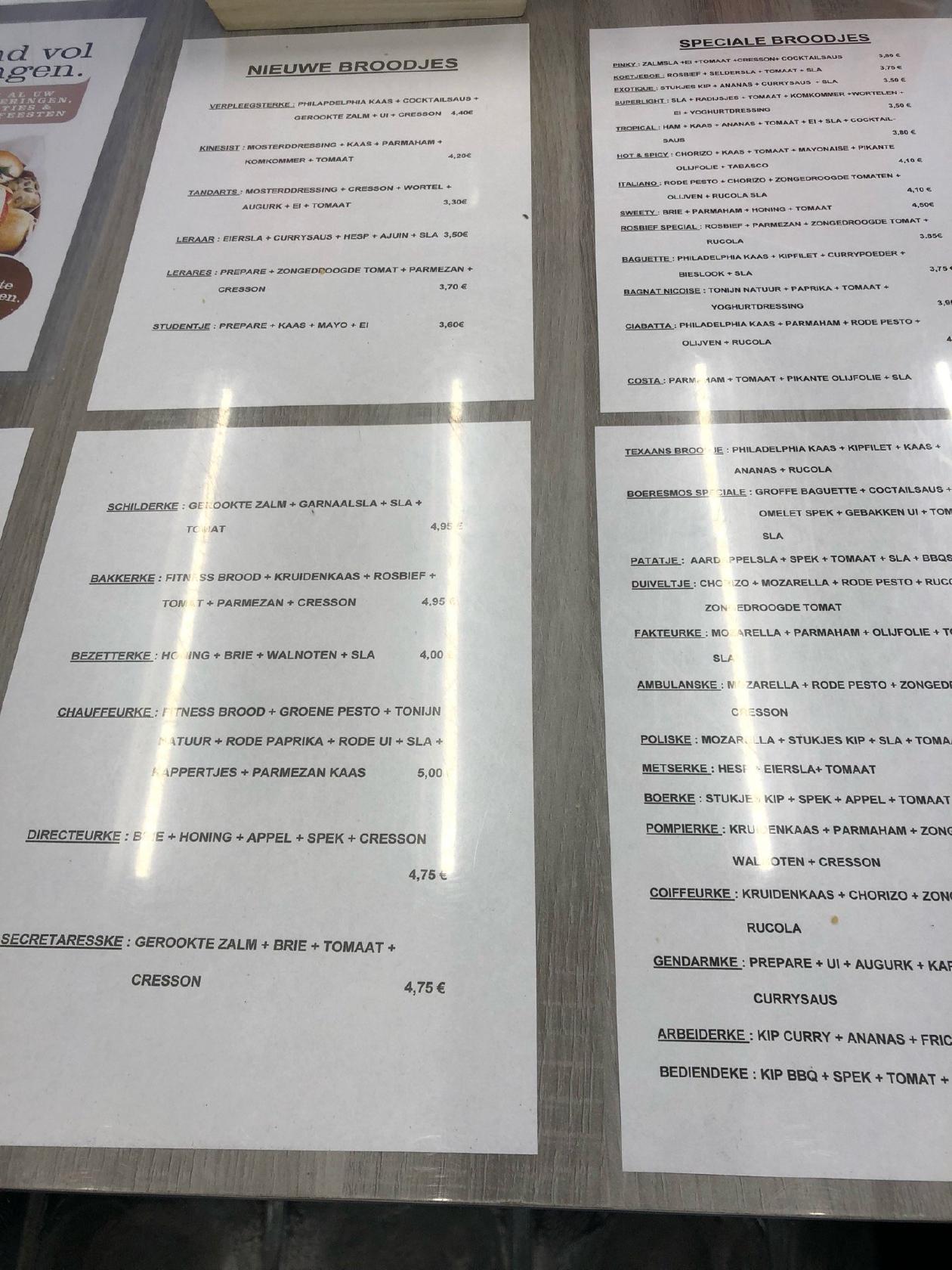 Menu at LoCo Store & Catering, Antwerp