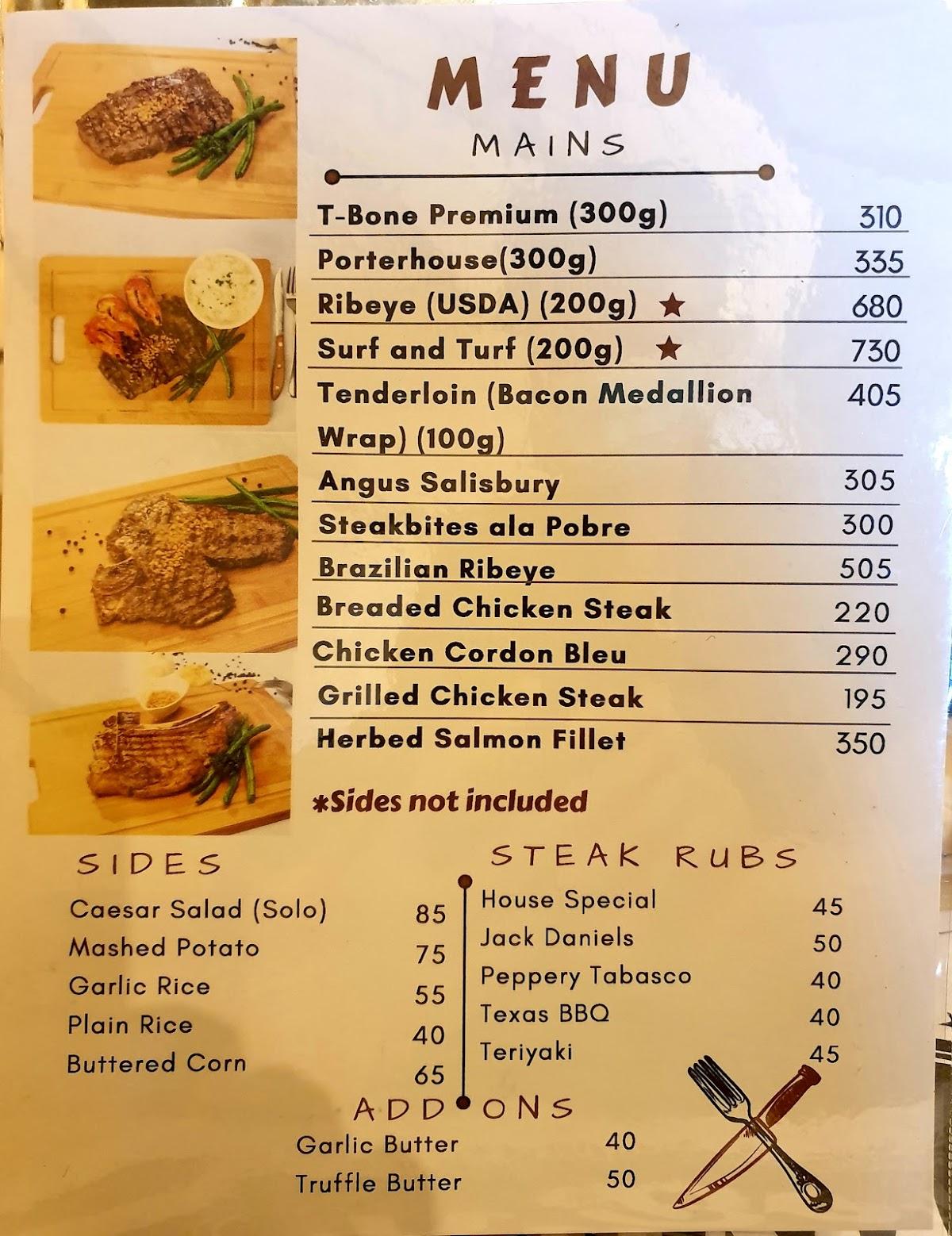 Carta de Rustic Box Steakhouse Baguio, Baguio