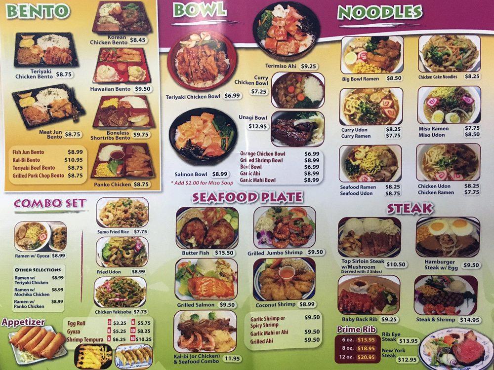 Menu at Sumo Deli restaurant, Kailua-Kona