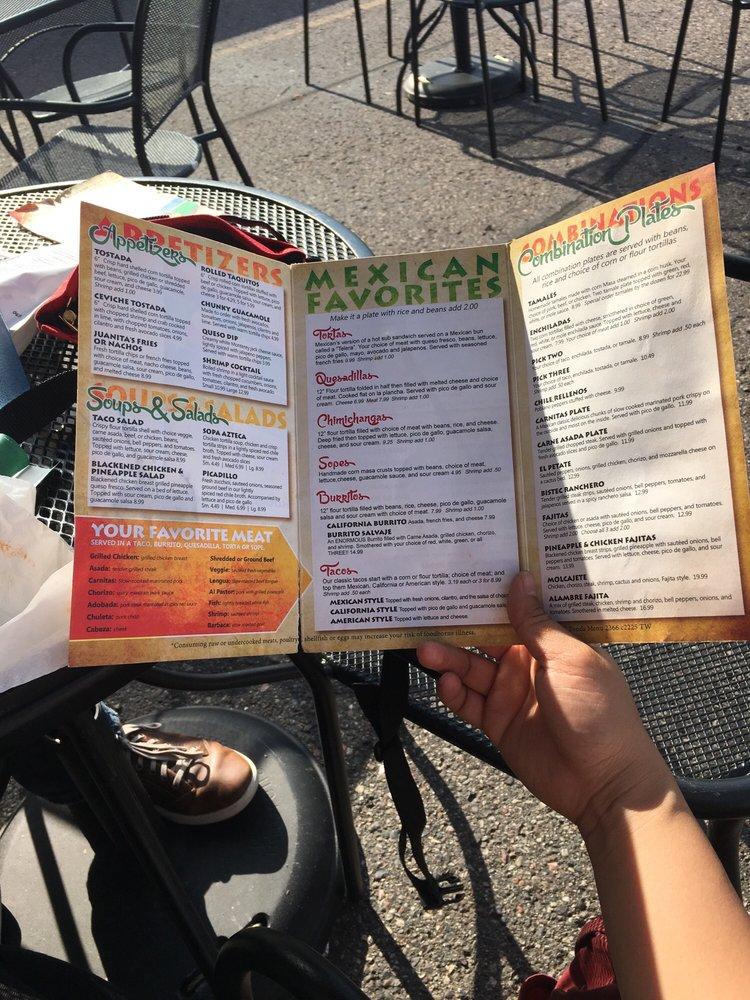 Menu at Tacos Juanita Mexican Restaurant, Eau Claire