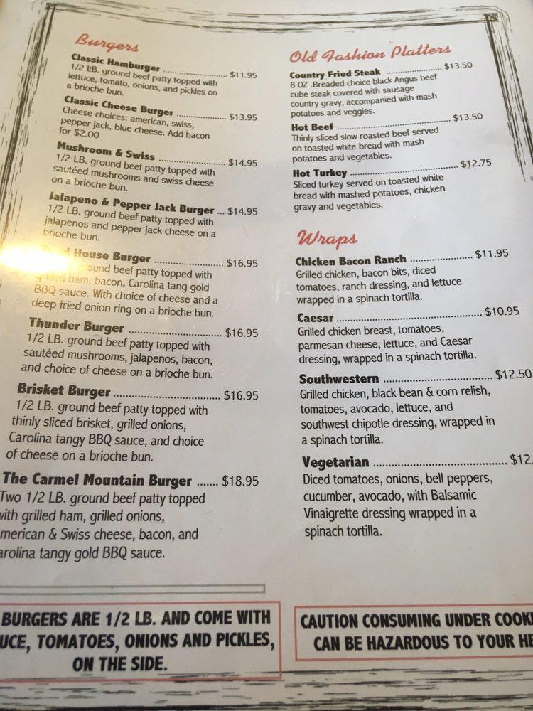 Menu at Thunderbird Restaurant, Orderville, State St