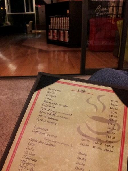 Menu at illy restaurant, Mexico City, Av Renato Leduc 151