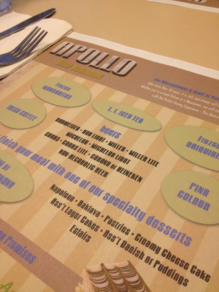 Menu at Apollo Restaurant Diner, East Meadow
