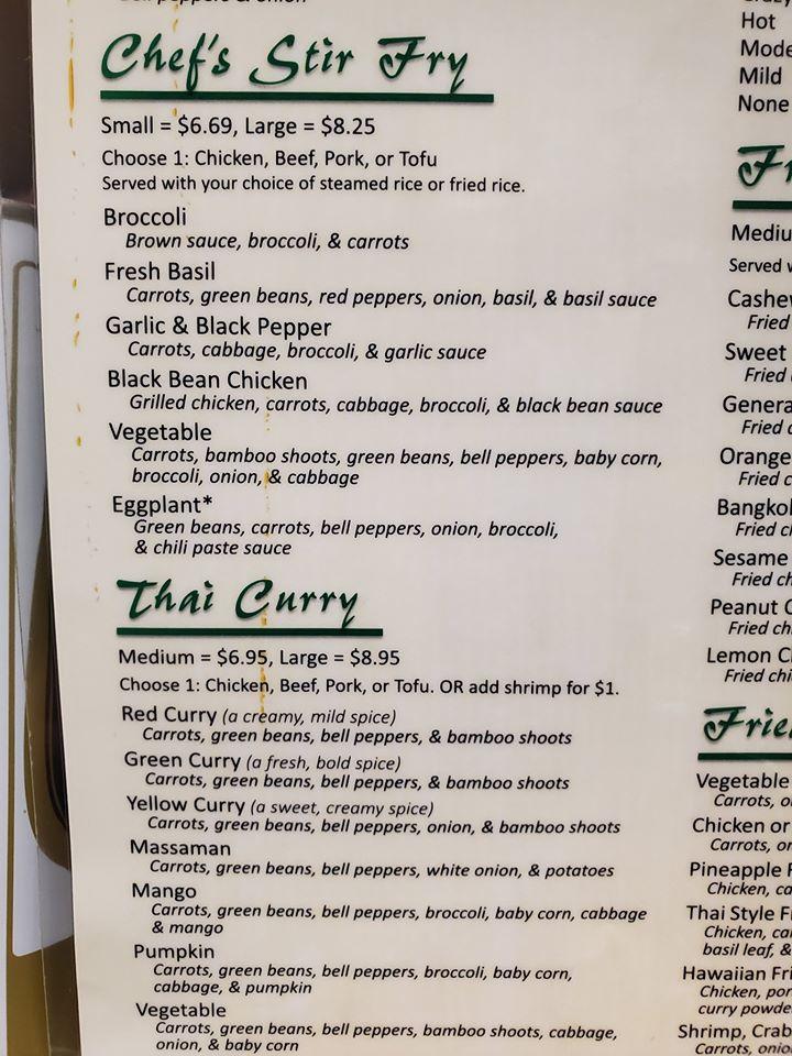 Menu at Thai Palace and Sushi Ozark MO restaurant, Ozark, West Highway J