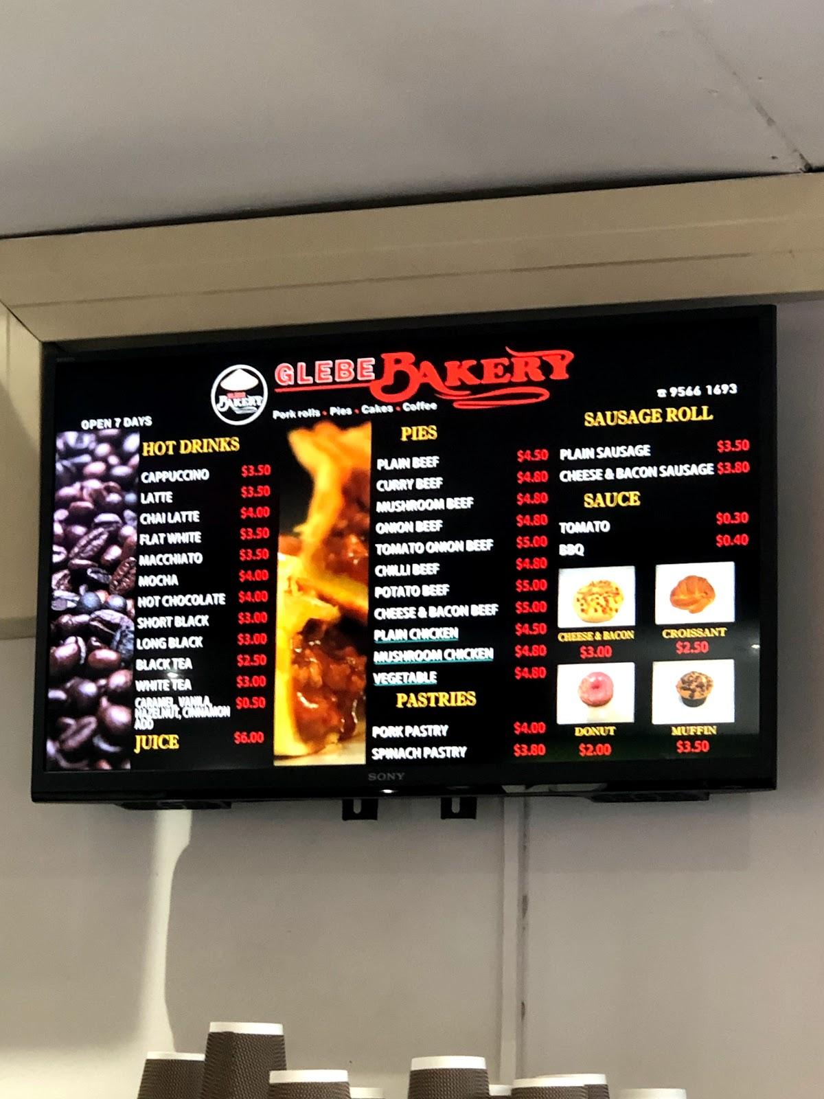 Menu at Glebe Bakery, Glebe, 315B Glebe Point Rd