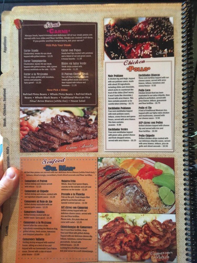 Menu at La Casa Del Patron restaurant, Havelock