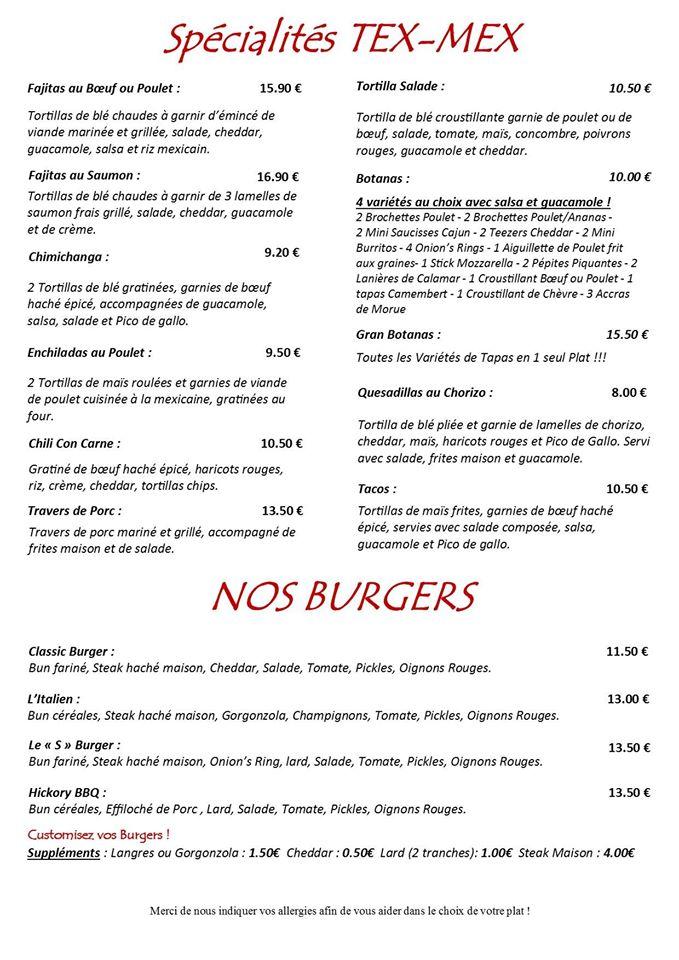 Menu au Le Capri ( Restaurant Traditionnel ), Chaumont
