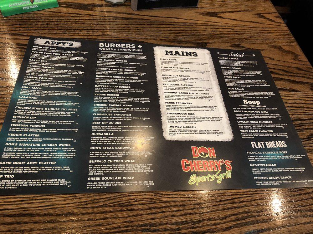 Menu at Chances Grill PR pub & bar, Prince Rupert