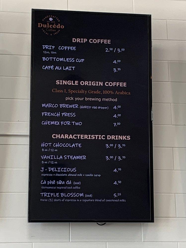 Menu at Dulcédo Coffee cafe, Houston