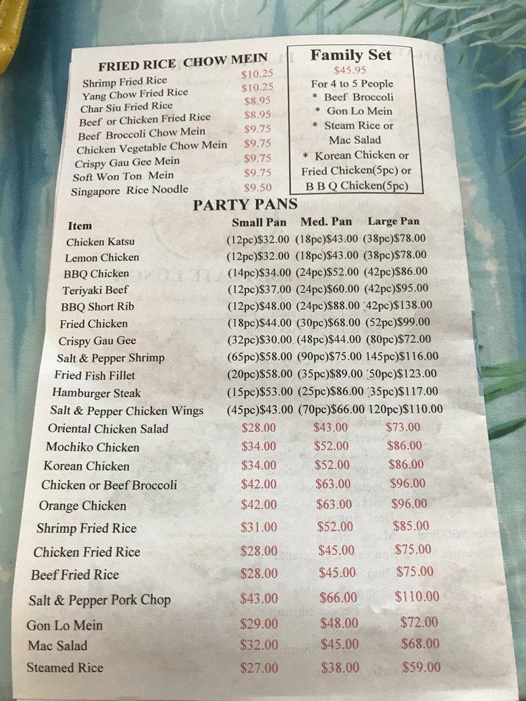 Menu at Garden Island Cafe, Waipahu, 94-210 Leokane St #106