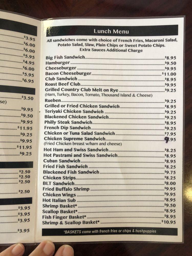 Menu at Robbie's Cafe, Live Oak
