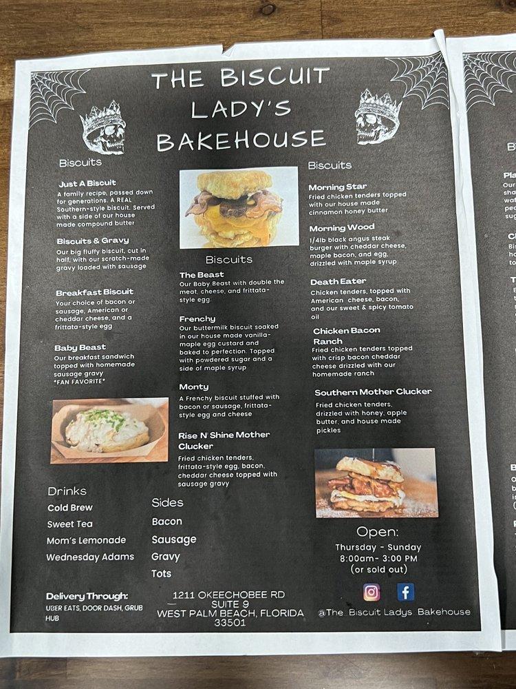 Menu at The Biscuit Lady’s Bakehouse desserts, West Palm Beach