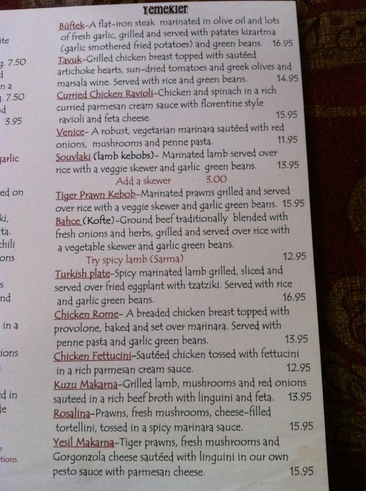Menu at The White House Grill restaurant, Post Falls