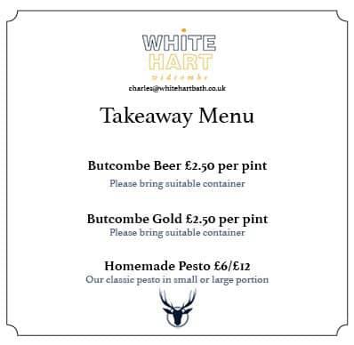 Menu at The White Hart pub & bar, Bath, Widcombe Hill