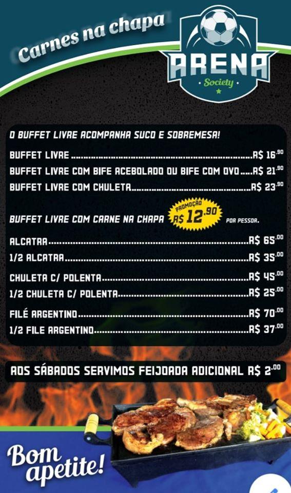 Menu at Arena Society pub & bar, Irati