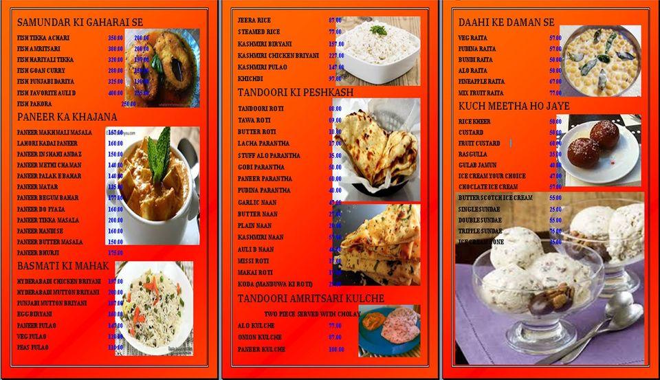 Menu at Auli 'D' Food Plaza, Joshimath