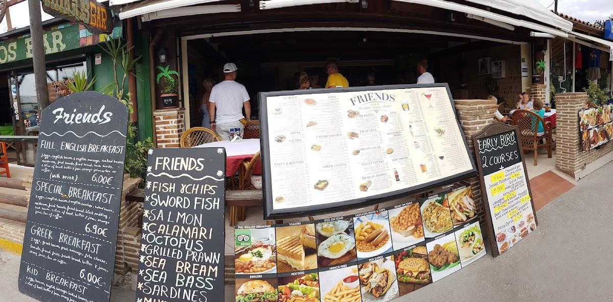 Menu at Friends restaurant bar, Laganas