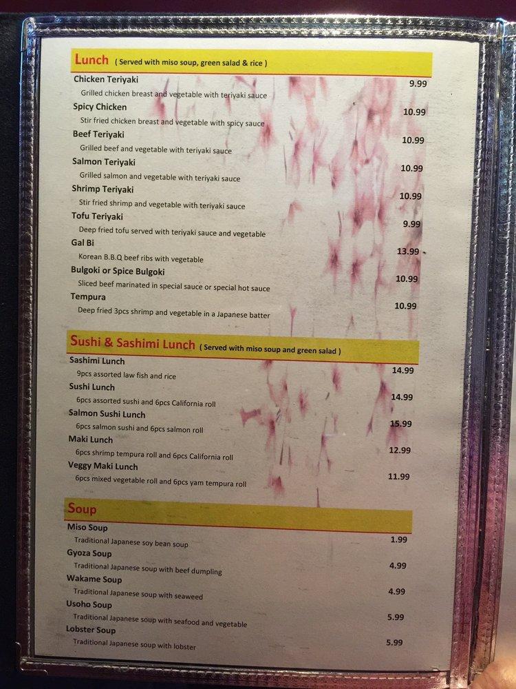 Menu at Inaka Japanese Restaurant, Caledon