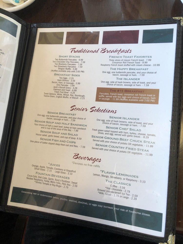 Menu at Island Cafe, Oak Harbor, State Rte 20
