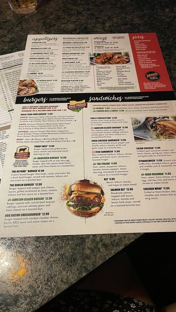 Menu at Johnny J's Pub & Grille, Medina, Medina