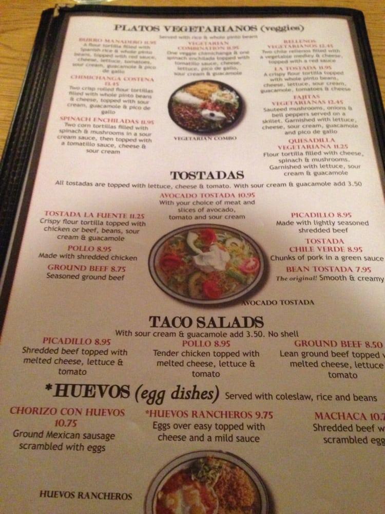 Menu at La Fuente restaurant, Renton, Sunset Blvd NE