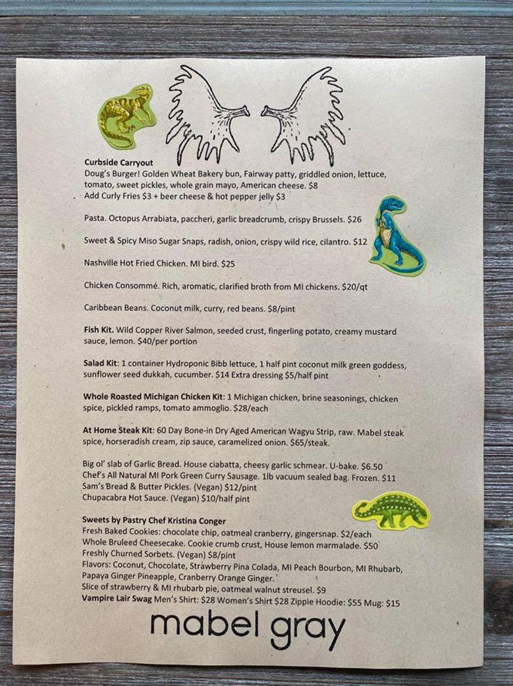 Menu at Mabel Gray restaurant, Hazel Park