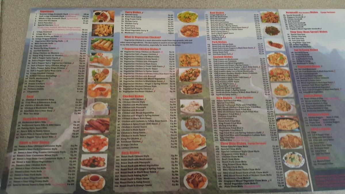 Menu at Nine Dragons Chinese Takeaway restaurant, Folkestone