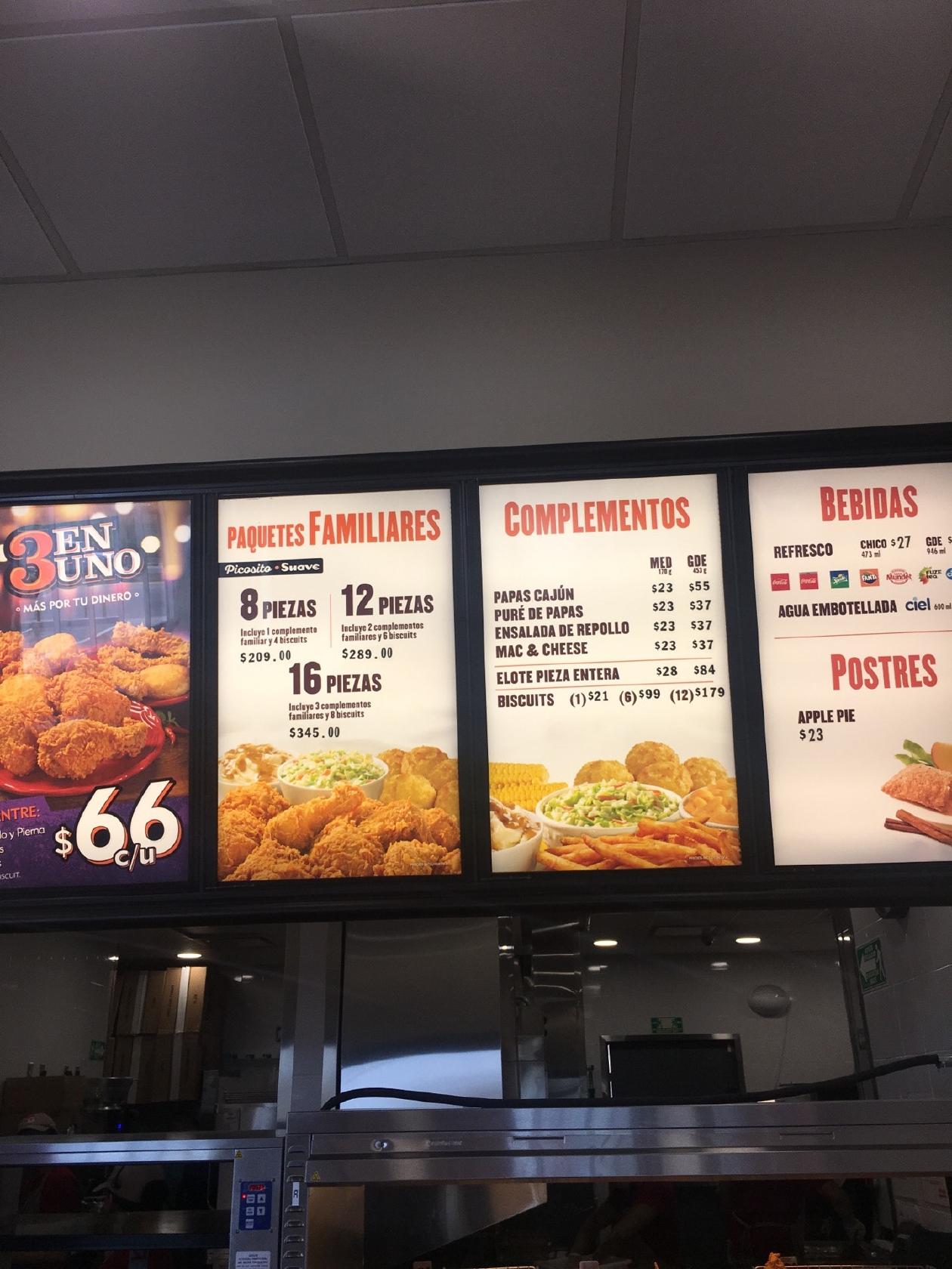 Carta del restaurante Popeyes Louisiana Kitchen, Zapopan, Av. Sta ...