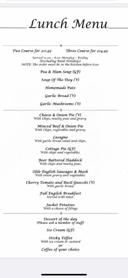 Menu at The Black Ladd pub & bar, Oldham