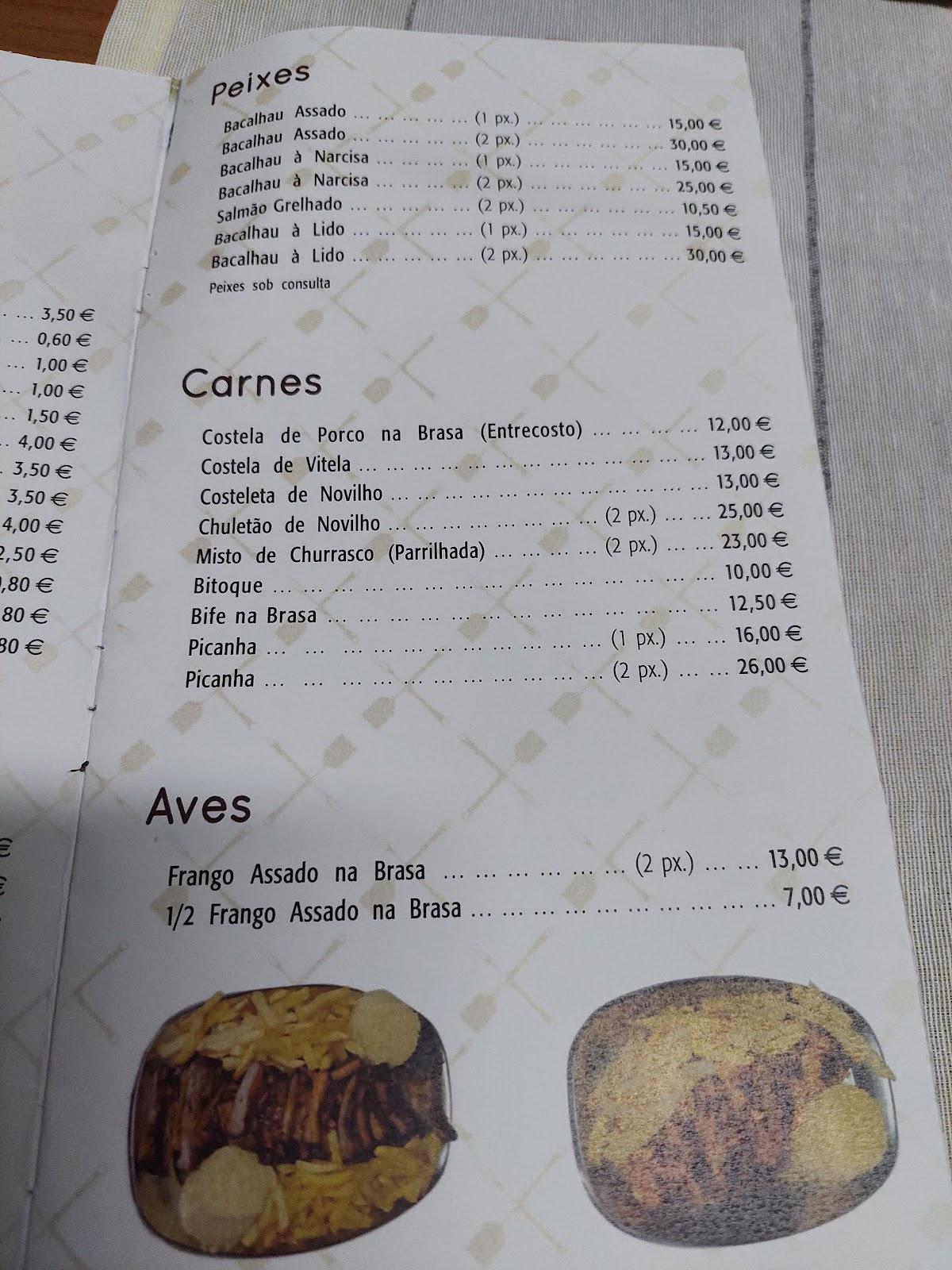 Menu em Restaurante A Laia do lido, Valença