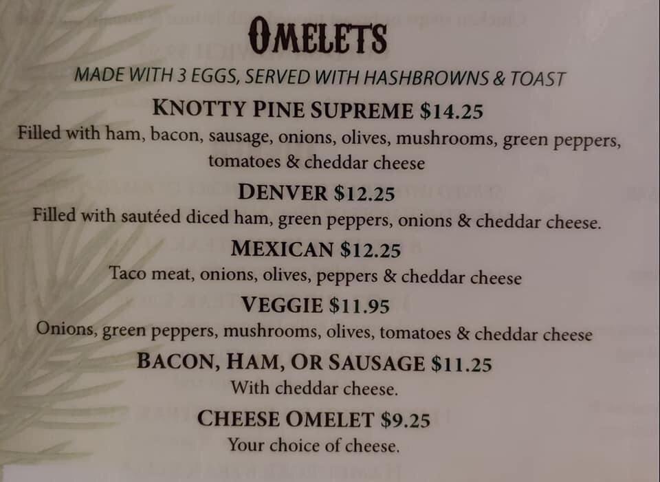 Menu at The Knotty Pine Resturant & Lounge pub & bar, Republic