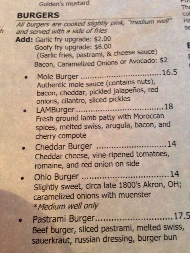 Menu at The Refuge (San Carlos) pub & bar, San Carlos