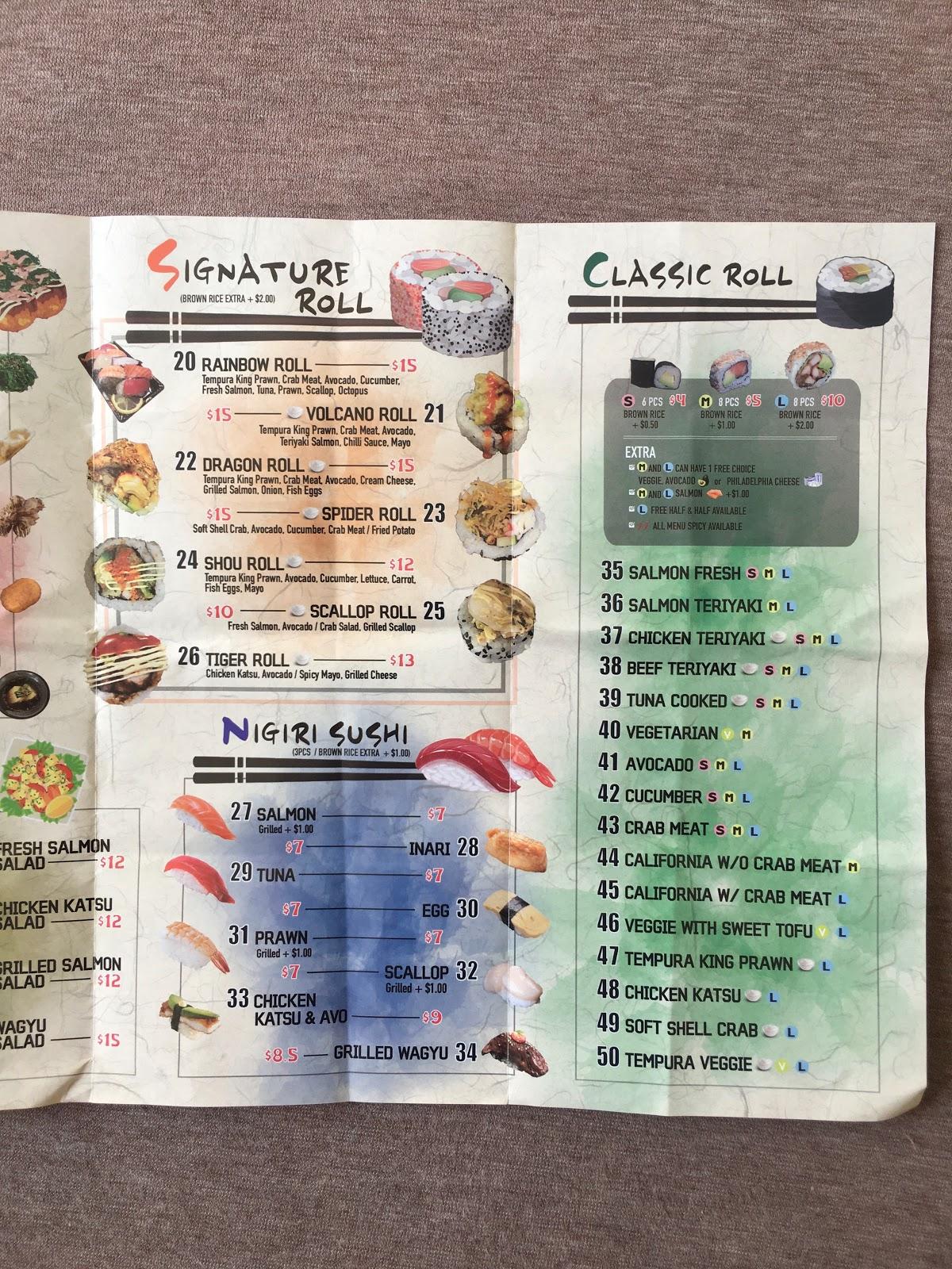 Menu at Sushi Shou Richlands restaurant, Richlands
