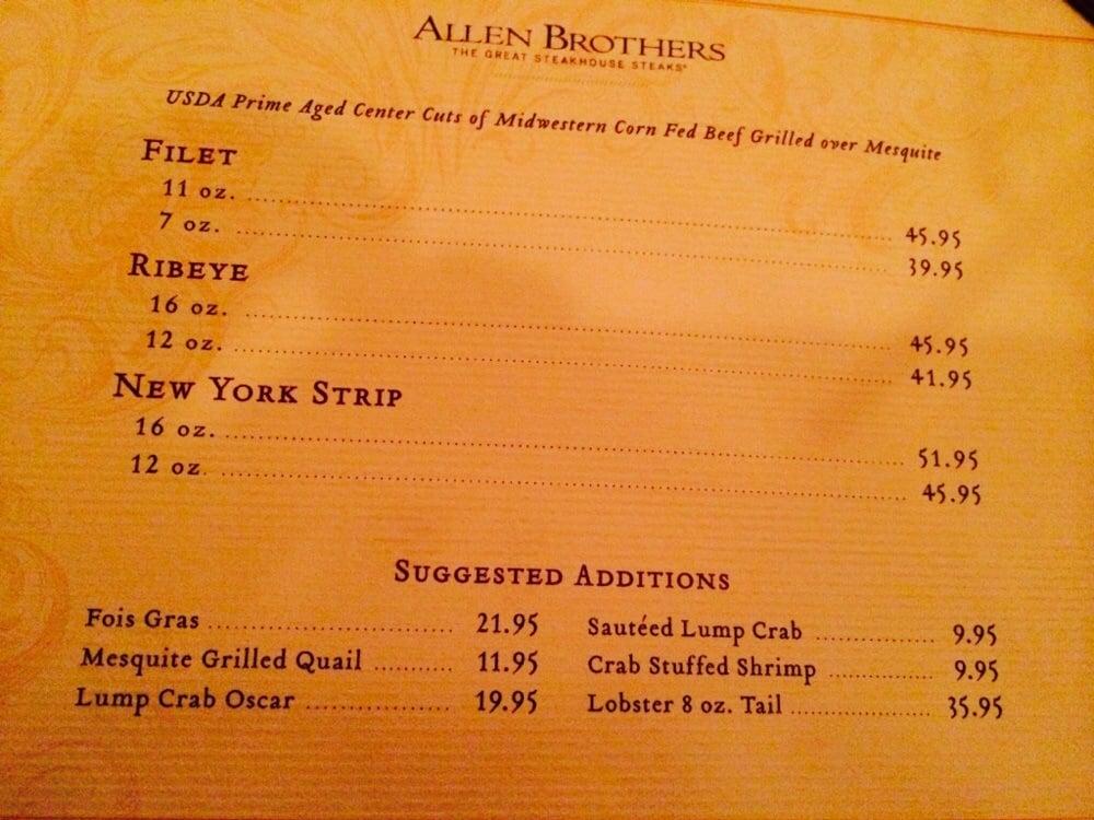 Menu at Bohanan's Prime Steaks and Seafood pub & bar, San Antonio