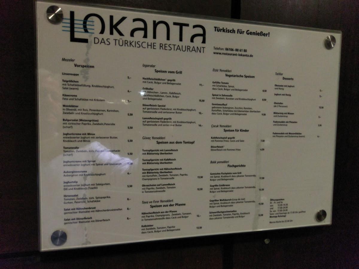 Menu at Lokanta - Das türkische Restaurant, Rodgau