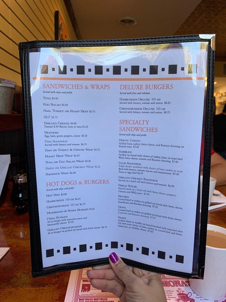 Menu at Mona's Cafe 314, Middleburgh