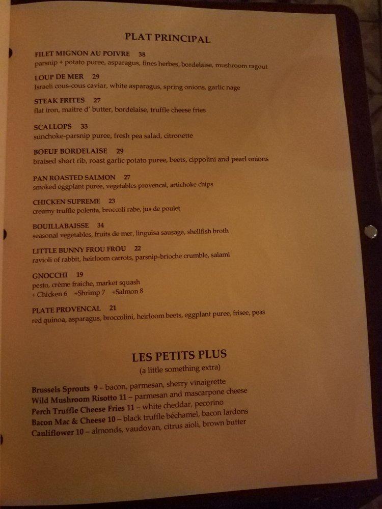 Menu at Perch restaurant, Los Angeles