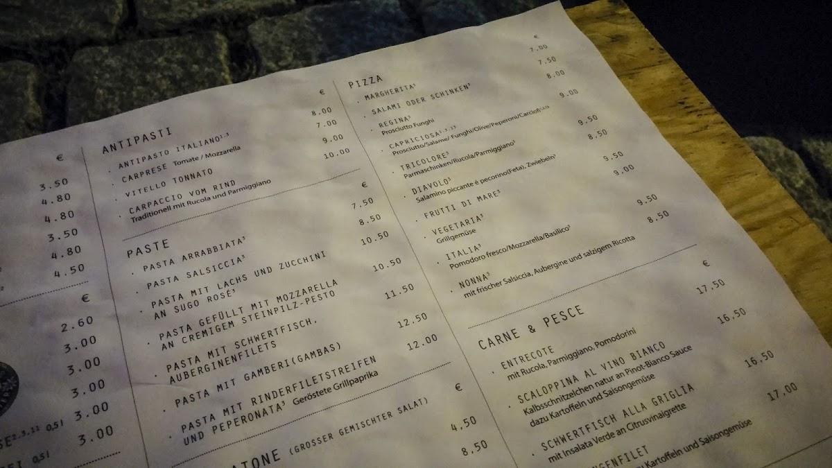 Carta del restaurante Piazza Italiana, Kempten