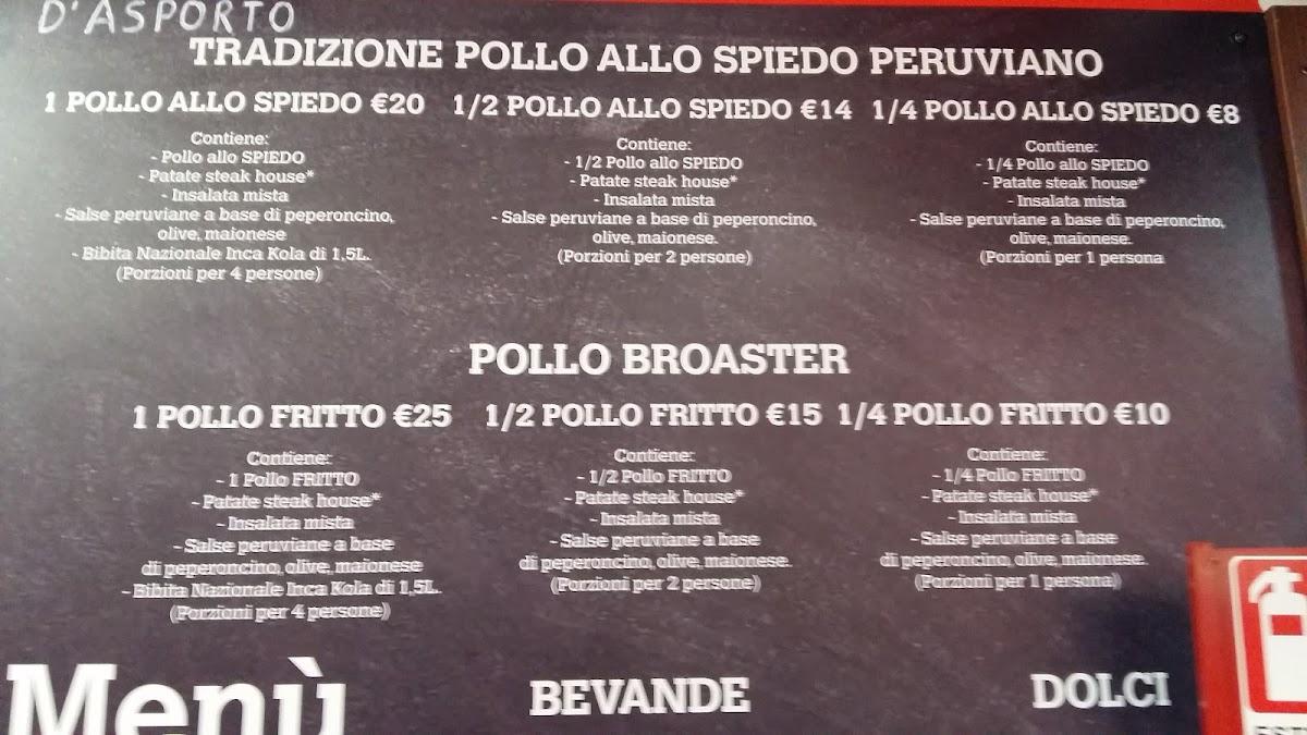 Menu da Pollo loco ristorante, Torino