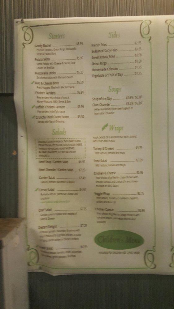 Menu at Shady Acres Diner restaurant, Foster