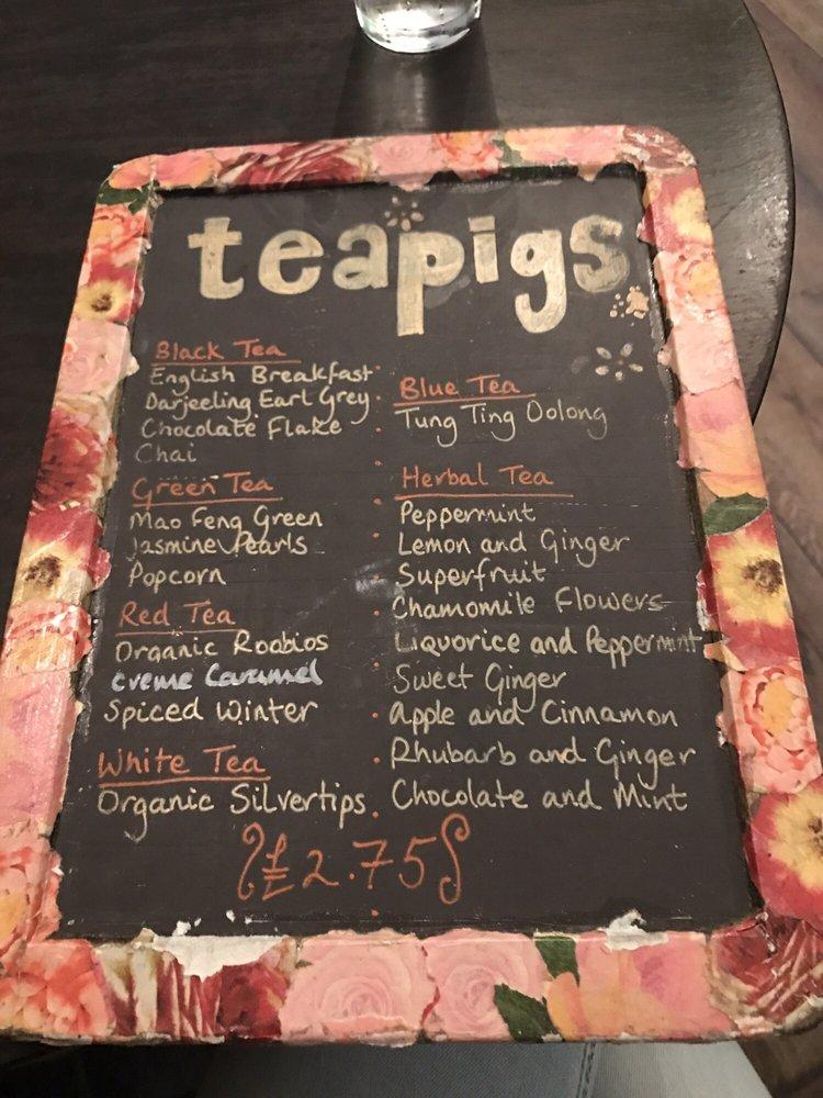 Menu at The Tea Rooms cafe, Glasgow