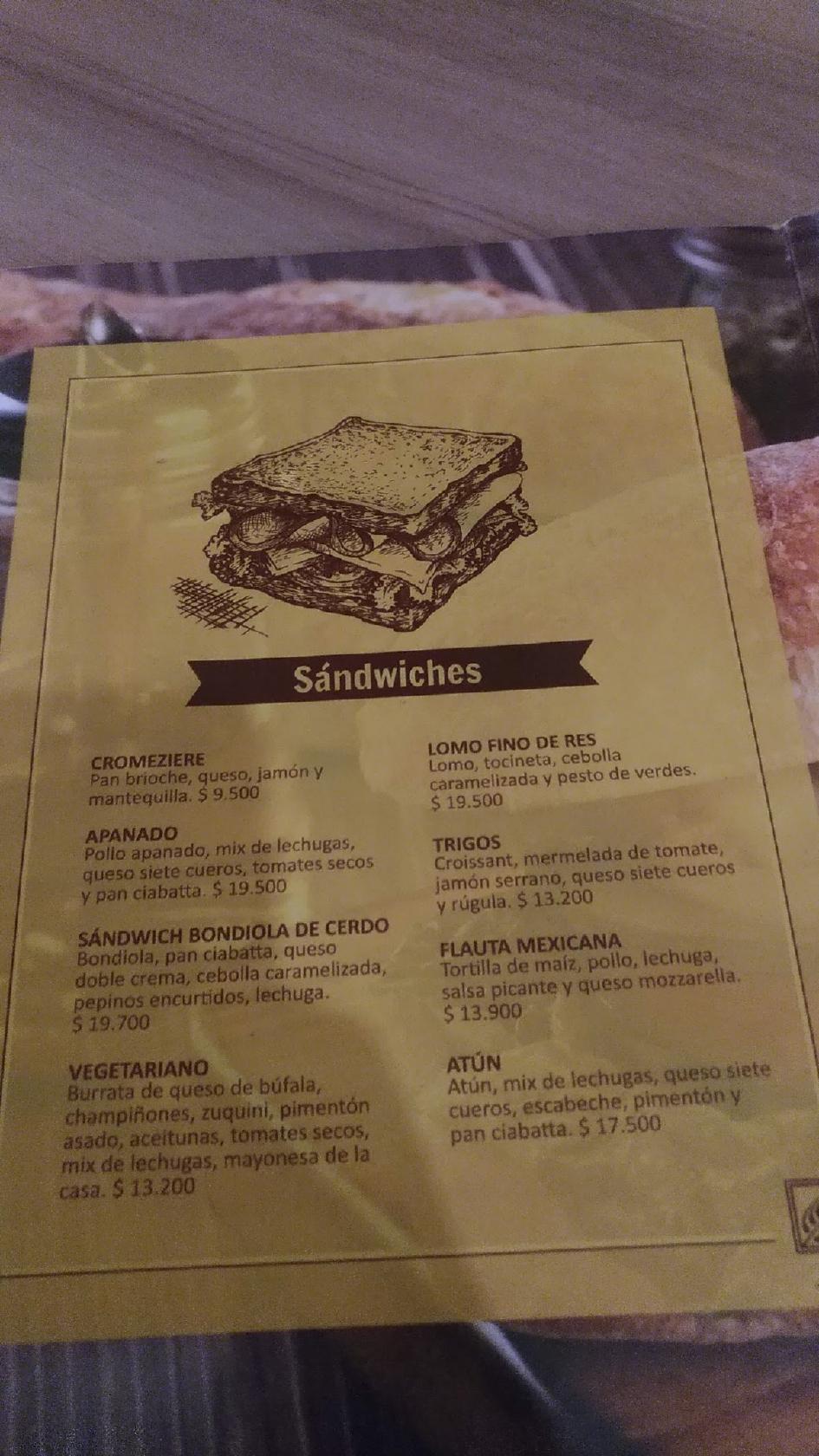 Carta del restaurante Trigos Artesanal - Cra. 15, Duitama
