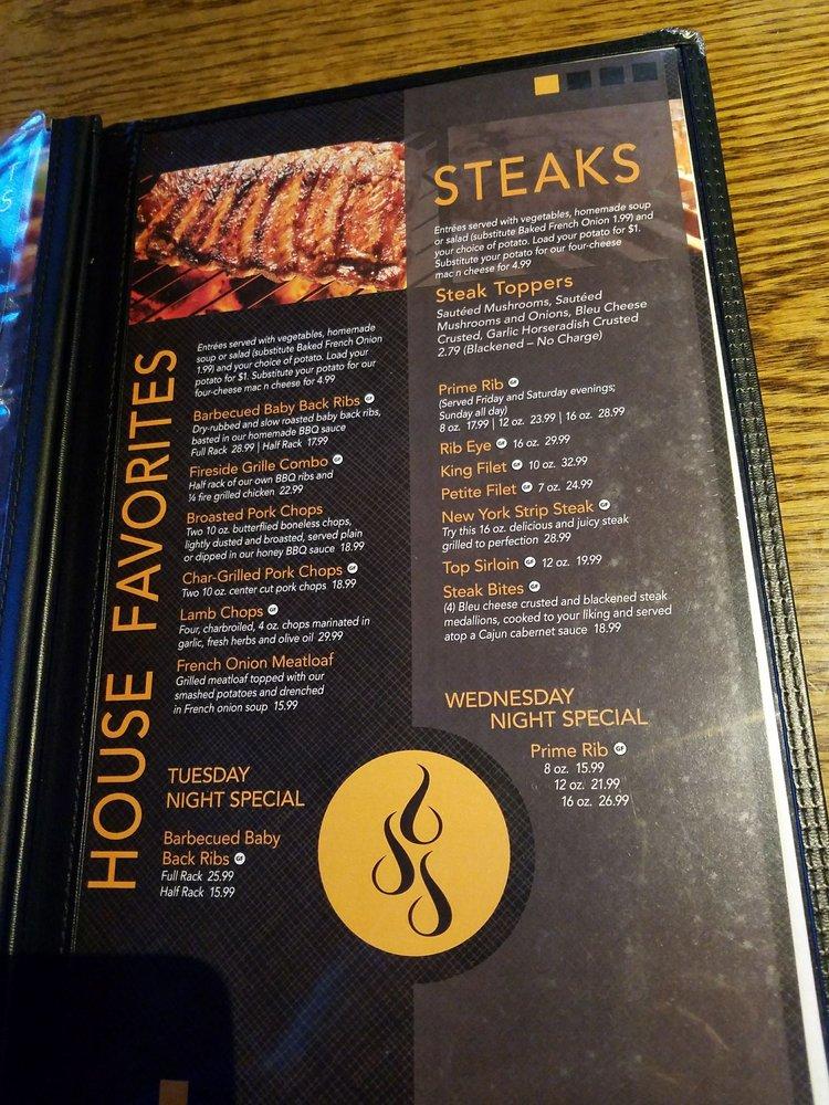 Menu at Fireside Grille pub & bar, Sugar Grove