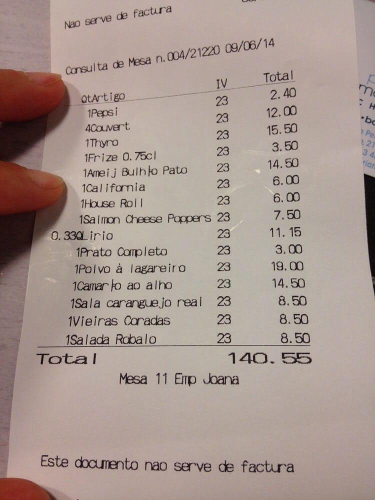 Menu at Sea Me Peixaria Moderna restaurant, Lisbon, Rua do Loreto 21