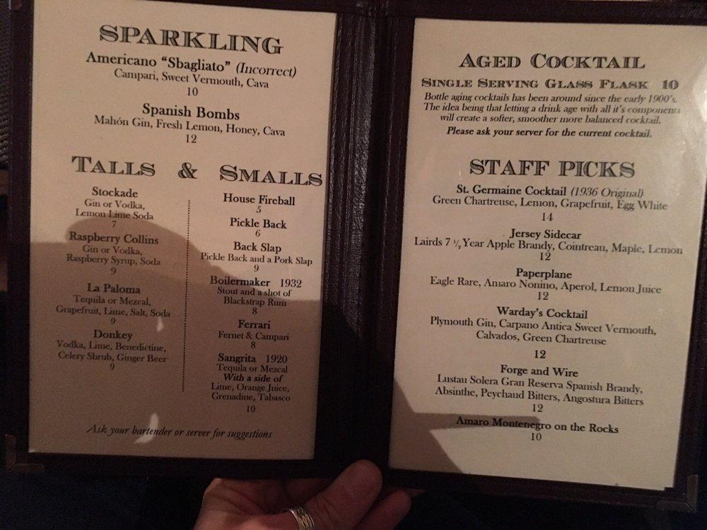 Menu at Stockade Tavern pub & bar, Kingston