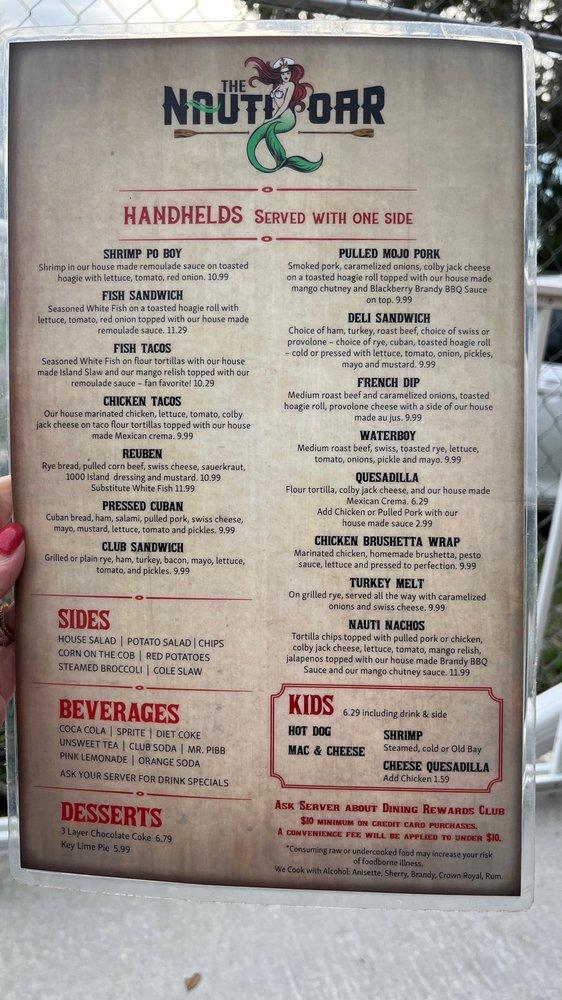 Menu at The Nauti Oar pub & bar, Port Richey