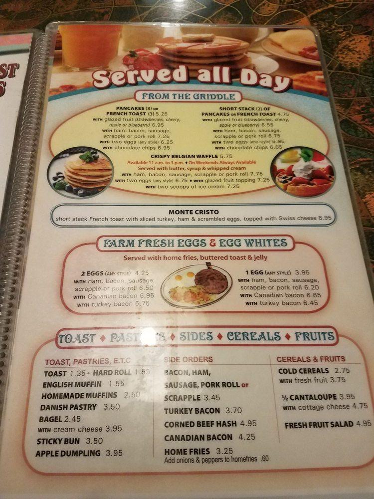 Menu at Bethlehem Diner restaurant, Allentown