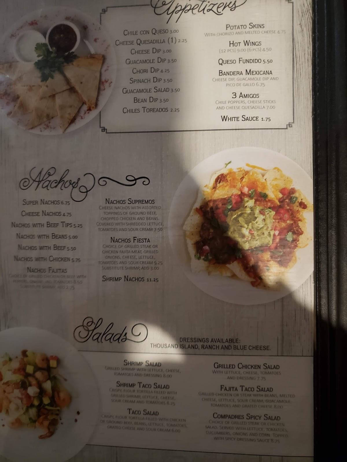 Menu at Compadres Mexican Restaurant, Pulaski